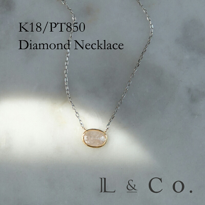【楽天市場】【1点もの】K18 PT850 ソルト＆ペッパーダイヤモンド ネックレス イエローゴールド プラチナ コンビデザイン シンプル プレゼント ギフト レディース 18金 女性 母の日 ...