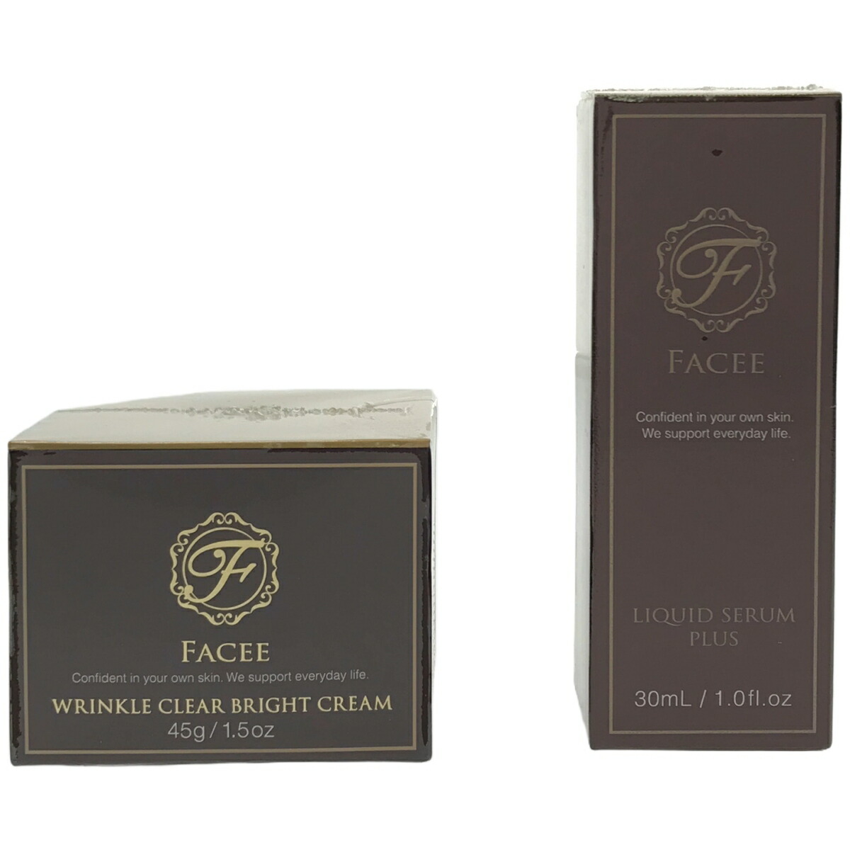 【楽天市場】【中古】【未使用】Z000 Facee(フェイシー) リキッドセラムプラス美容液30ml & リンクルクリアブライトクリーム45g 2個セット：エルリニュー 楽天市場店
