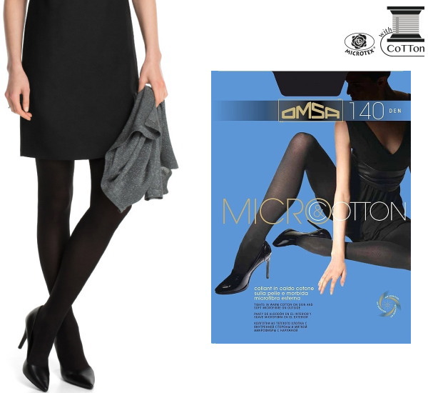 【楽天市場】【ネコポス送料無料】【イタリア直輸入】【よりどり3個以上で各200円引き】《OMSA》マイクロファイバー＆コットン 透けないタイツ スーパー140 MICRO&COTTON140 ...