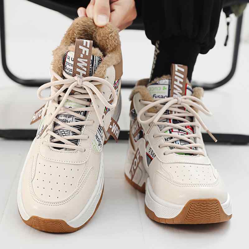 【楽天市場】カジュアル シューズ おしゃれ 運動靴 ハイカット 足首暖かい 紳士靴 メンズ 冬 ベルベット 暖かい 綿 靴 ティーンエイジャー ...