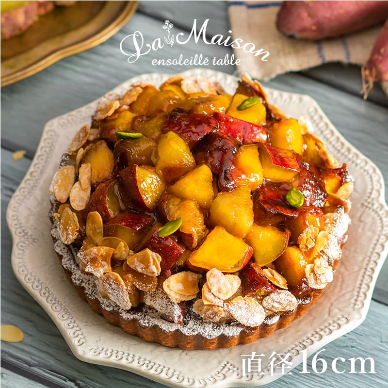 【楽天市場】ラ・メゾン 季節のタルト 国富金時のキャラメリゼタルト 直径16cm（約4名様から5名様分）選べるメッセージカード付き ケーキ ...