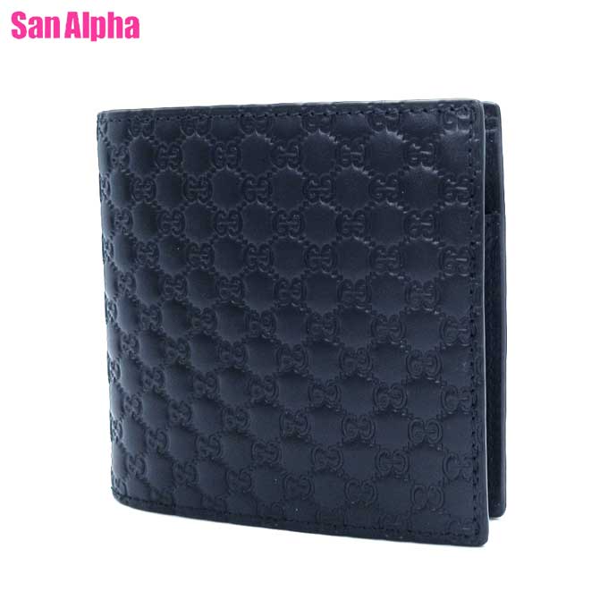 【楽天市場】グッチ 財布 二つ折り財布 (小銭入れ有) GUCCI マイクログッチシマ GG柄 レザー 150413 (ネイビー系) メンズ ...