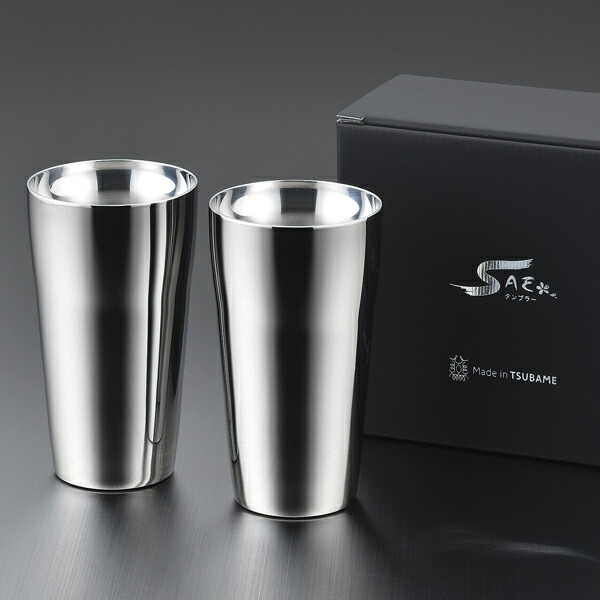 【楽天市場】SAE 二重タンブラー 310ml 2P (FM-123)燕三条 ステンレス W構造 二重構造 保冷 結露しにくい カップ 金属 シンプル 酒器 ビール ペア ギフト【日本製 ...