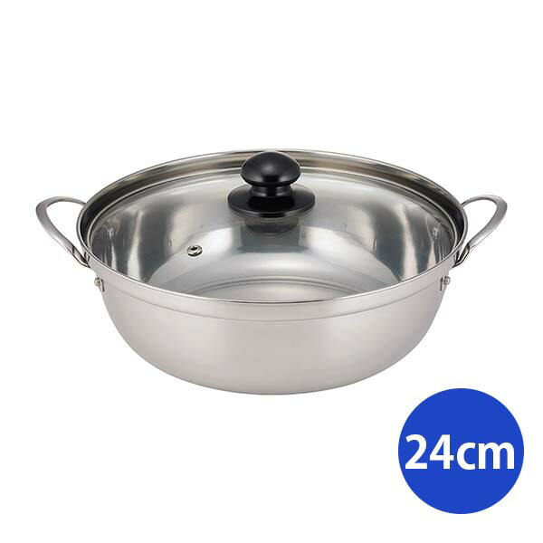 【楽天市場】四季彩～しきさい～ IH対応 IH対応 卓上たらふく鍋 24cm (FSC-04) 3.5L 両手鍋 ステンレス 卓上 シンプル パーティ 寄せ鍋 軽量 本格鍋 鍋料理 3～5人用 ...