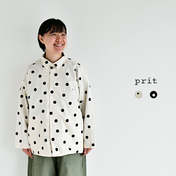 【楽天市場】prit 馬布ドットプリントレギュラーカラービッグシャツ：ラ・エール