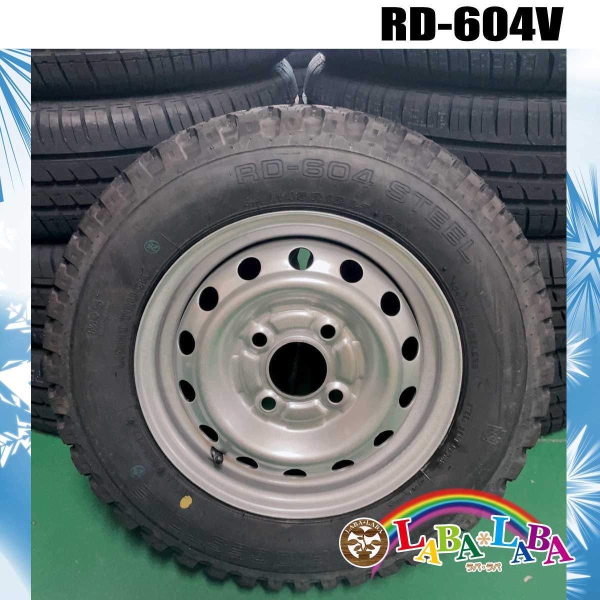 【楽天市場】ホイールセット 4本セット 145R12 6PR (145/80R12 相当) サマータイヤ BRIDGESTONE 604V ...