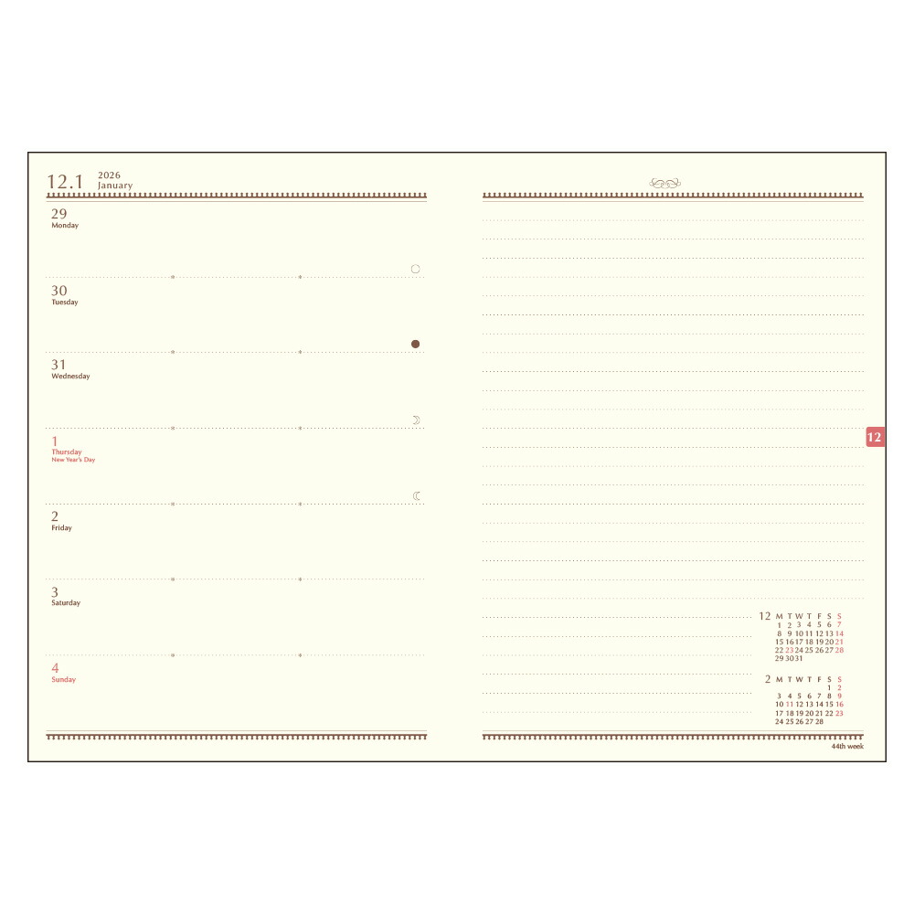 【楽天市場】【2026年手帳/2026年1月始まり】B6 ウィークリーホリゾンタル Type3／リフィル（303）スケジュール帳 ダイアリー 週間 月曜始まり《おしゃれ/大人/かわいい/可愛い ...