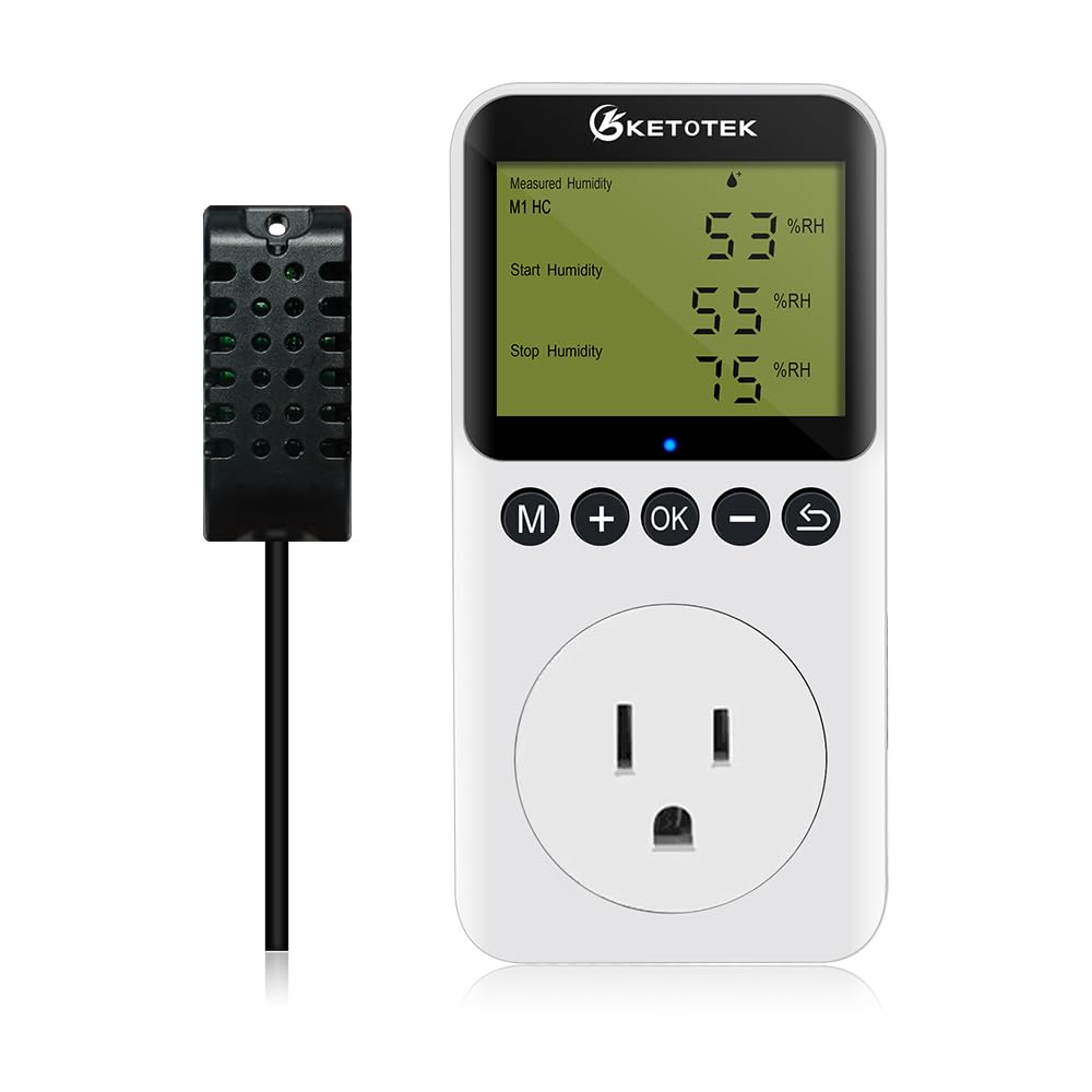 【楽天市場】デジタル湿度スイッチ センサー付き湿度コントローラー 湿度コントロールプラグコンセント爬虫類 キノコ 温室 加湿器 除湿器用 送料 ...