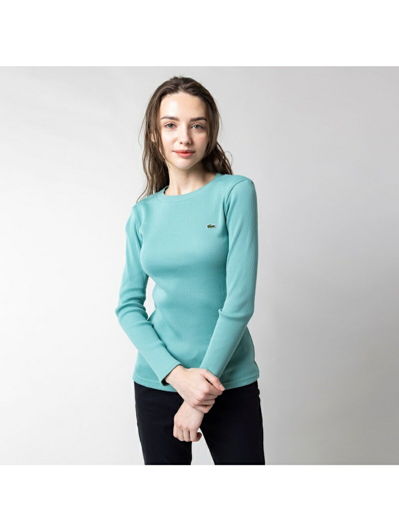【楽天市場】【SALE／40%OFF】リブニットロングスリーブTシャツ LACOSTE ラコステ トップス カットソー・Tシャツ ブルー グリーン【RBA_E】【送料無料】[Rakuten ...