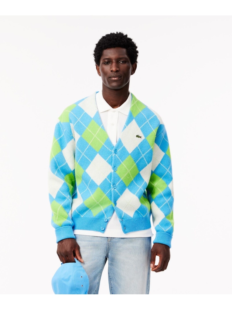 【楽天市場】【SALE／40%OFF】エシカルニットアーガイルカーディガン LACOSTE ラコステ トップス カーディガン ブルー【RBA ...
