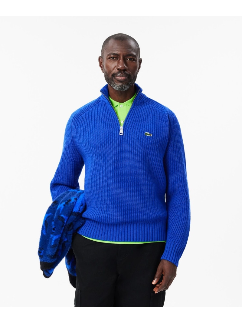 【楽天市場】【SALE／40%OFF】エッセンシャルハーフジップウールセーター LACOSTE ラコステ トップス ニット ホワイト ブルー ...