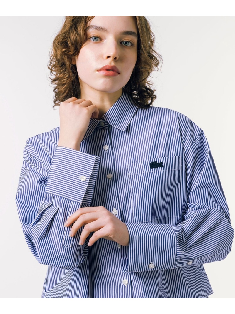 【楽天市場】【SALE／40%OFF】ボリュームスリーブ ストライプクロップド 長袖シャツ LACOSTE ラコステ トップス シャツ・ブラウス ネイビー ブルー ピンク【RBA_E】【送料 ...