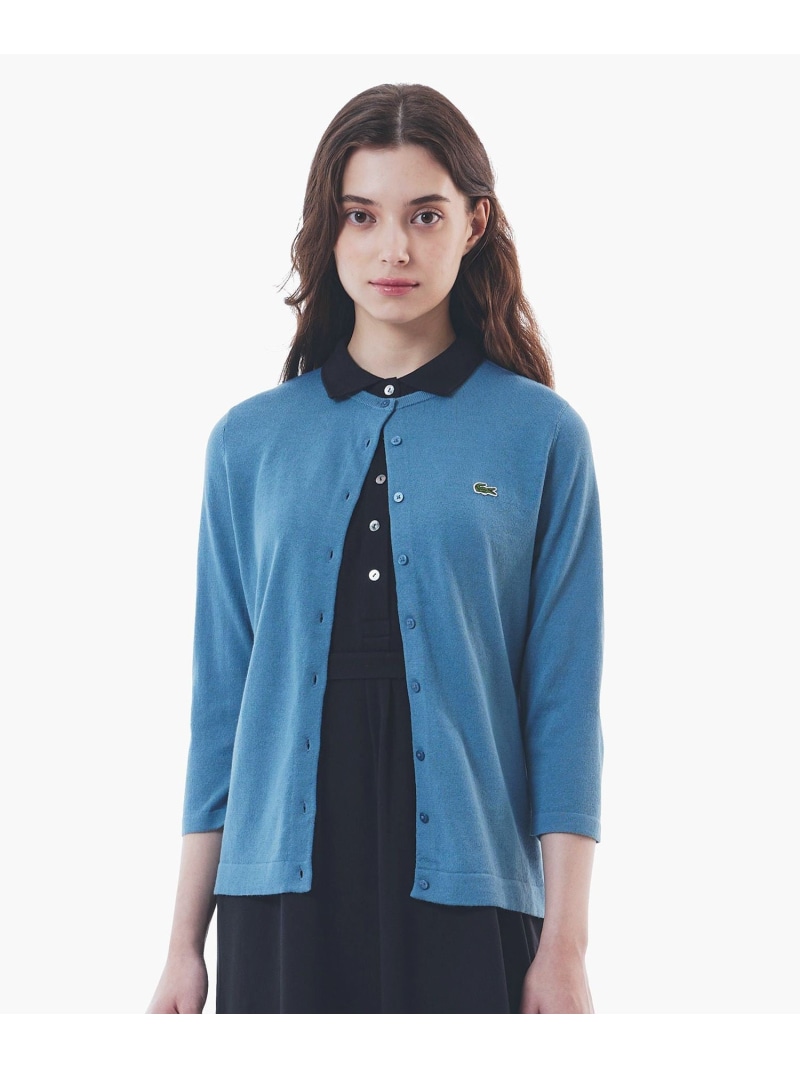 【楽天市場】【SALE／40%OFF】UVカット 吸水速乾 ウォッシャブル COOLMAX クールマックス 7部袖 ニットカーディガン LACOSTE ラコステ トップス カーディガン ...