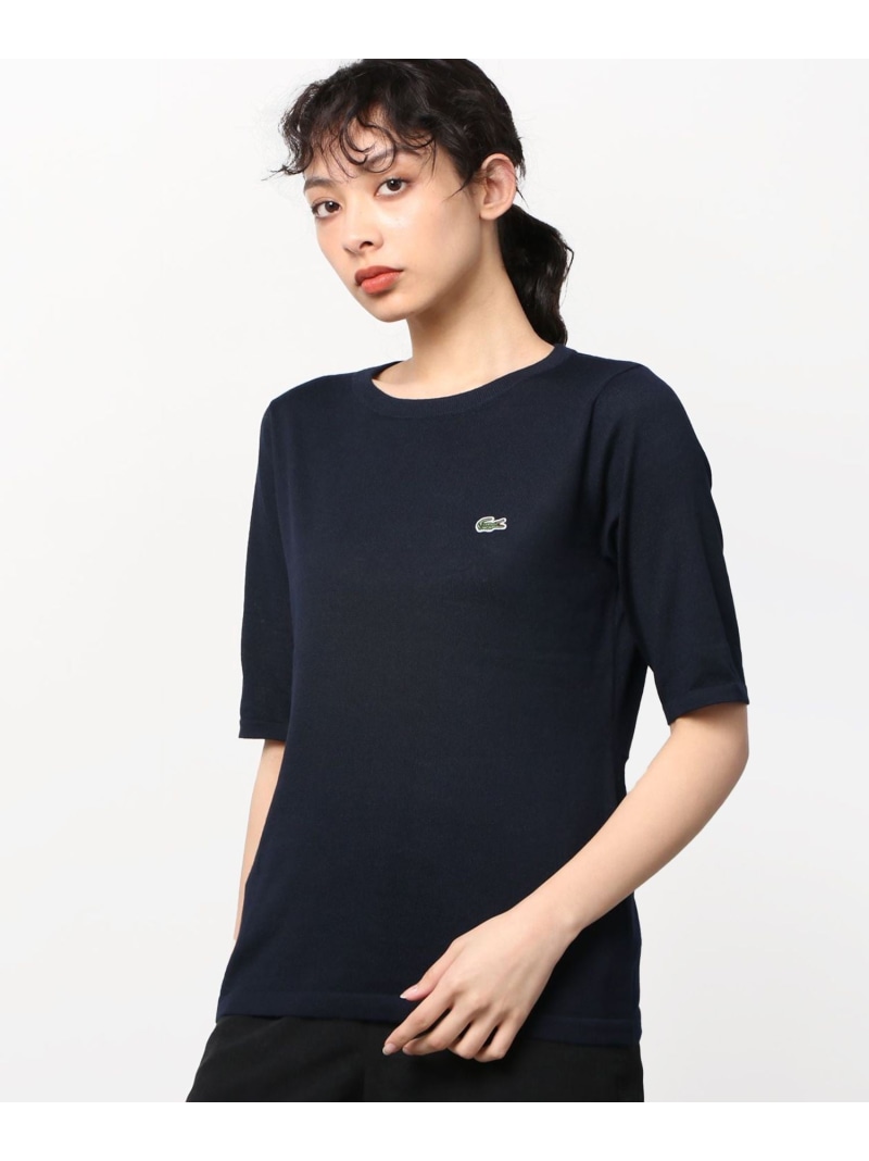 【楽天市場】【SALE／40%OFF】UVカット 吸水速乾 ウォッシャブル COOLMAX クールマックス ニット 半袖Tシャツ LACOSTE ラコステ トップス ニット グリーン ネイビー ...