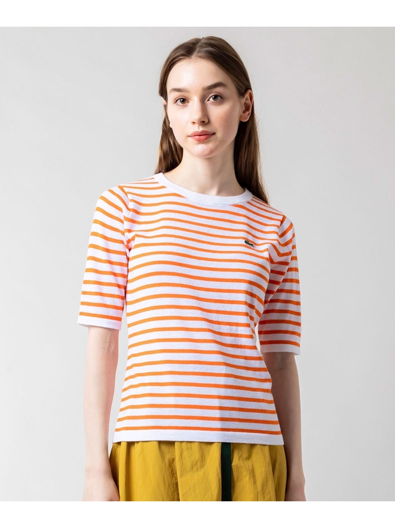 【楽天市場】【SALE／40%OFF】UVカット 吸水速乾 ウォッシャブル COOLMAX クールマックス ボーダーニット半袖Tシャツ LACOSTE ラコステ トップス ニット グリーン ...