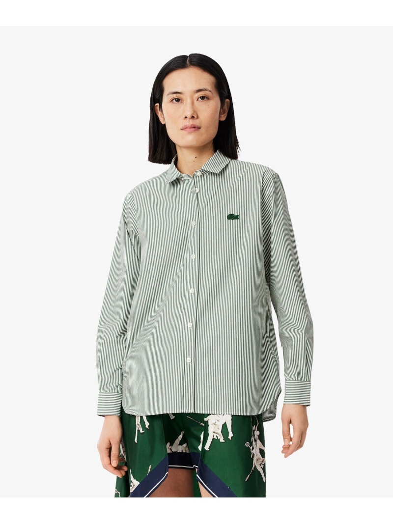 【楽天市場】【SALE／40%OFF】ベーシックストライプシャツ LACOSTE ラコステ トップス シャツ・ブラウス グリーン ネイビー【RBA_E】【送料無料】[Rakuten ...