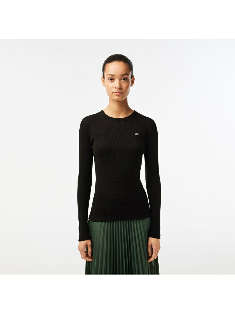 【楽天市場】【SALE／40%OFF】ワンポイントリブニットスリムセーター LACOSTE ラコステ トップス カットソー・Tシャツ グリーン ブラック【RBA_E】【送料無料 ...