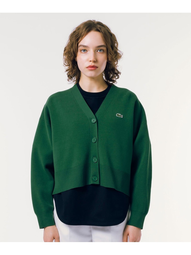 【楽天市場】【SALE／30%OFF】クロップド丈 ミラノリブニットVネックカーディガン LACOSTE ラコステ トップス カーディガン グリーン ベージュ【RBA_E】【送料無料 ...