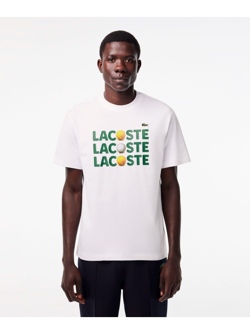 【楽天市場】【SALE／40%OFF】ボールグラフィックプリントTシャツ LACOSTE ラコステ トップス カットソー・Tシャツ ホワイト【RBA_E】【送料無料】[Rakuten ...