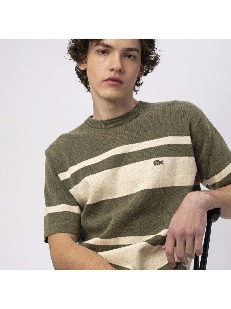 【楽天市場】【SALE／40%OFF】ウォッシュドニットボーダーTシャツ LACOSTE ラコステ トップス カットソー・Tシャツ ブラウン グリーン ネイビー【RBA_E】【送料無料 ...