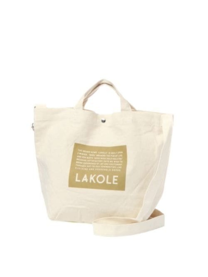 【楽天市場】(U)LKロゴBAGヨコL S-re LAKOLE ラコレ バッグ ショルダーバッグ ホワイト[Rakuten Fashion]：LAKOLE