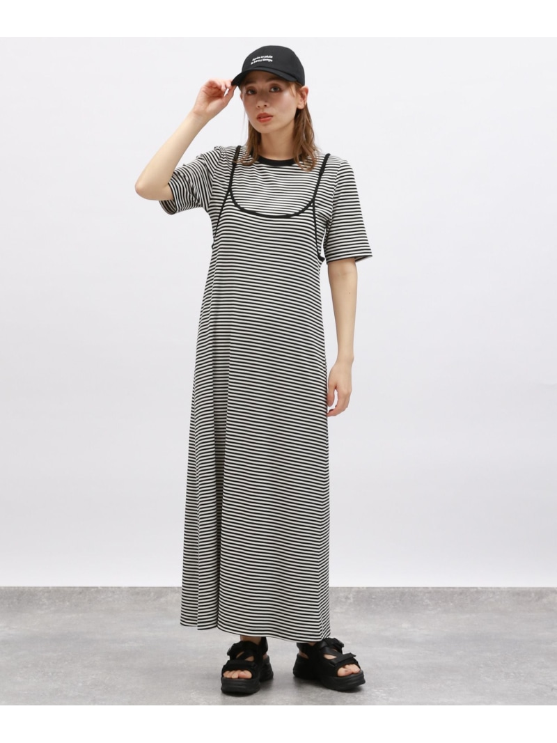 【楽天市場】【SALE／38%OFF】【2点SET】TEEセットキャミワンピース LAKOLE ラコレ トップス カットソー・Tシャツ グリーン ホワイト ブラック【RBA_E ...