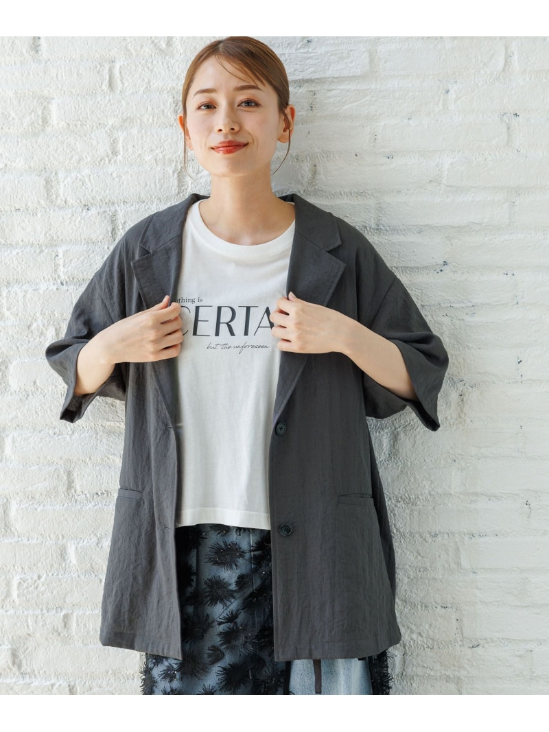 【楽天市場】【SALE／35%OFF】ハーフスリーブシアージャケット LAKOLE ラコレ ジャケット・アウター テーラードジャケット・ブレザー グレー ホワイト【RBA_E】[Rakuten ...