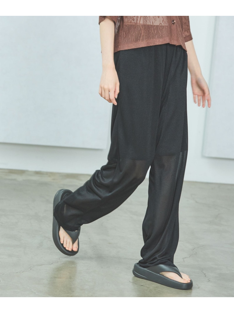 【楽天市場】シアーラメイージーパンツ LAKOLE ラコレ パンツ その他のパンツ ブラック グレー【送料無料】[Rakuten Fashion]：LAKOLE