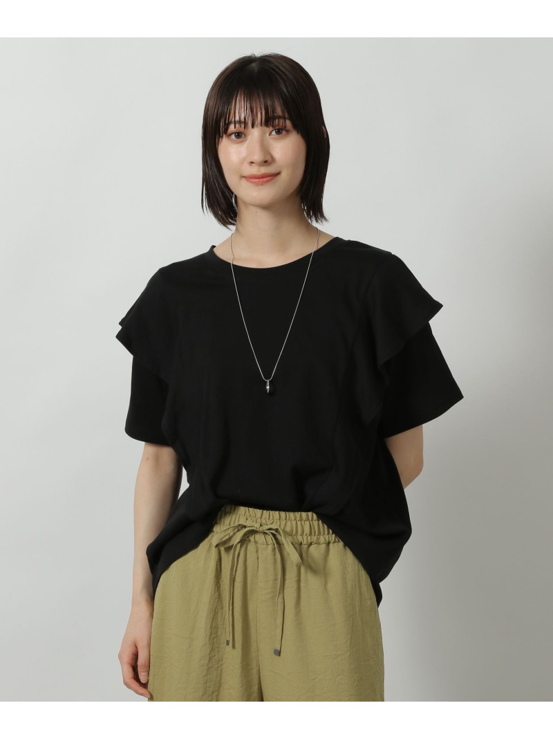 【楽天市場】【SALE／30%OFF】ラッフルTEE LAKOLE ラコレ トップス カットソー・Tシャツ ブラック ホワイト ブルー【RBA_E】[Rakuten Fashion]：LAKOLE