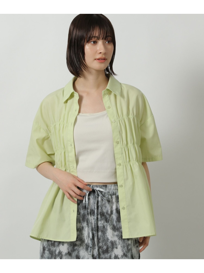 【楽天市場】【SALE／32%OFF】シャーリングシャツ6分袖 LAKOLE ラコレ トップス シャツ・ブラウス グリーン ホワイト イエロー【RBA_E】[Rakuten Fashion ...