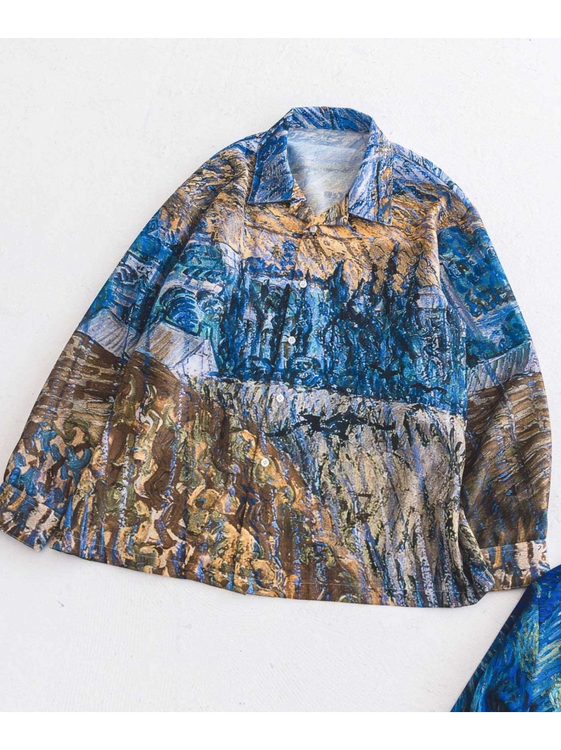 【楽天市場】【ラコレ アートシリーズ】絵画グラフィックシャツ LAKOLE ラコレ トップス シャツ・ブラウス イエロー ブルー【送料無料】[Rakuten Fashion]：LAKOLE