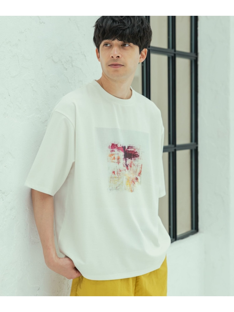 【楽天市場】アートペイントプリントT LAKOLE ラコレ トップス カットソー・Tシャツ グレー ブルー ホワイト[Rakuten Fashion]：LAKOLE