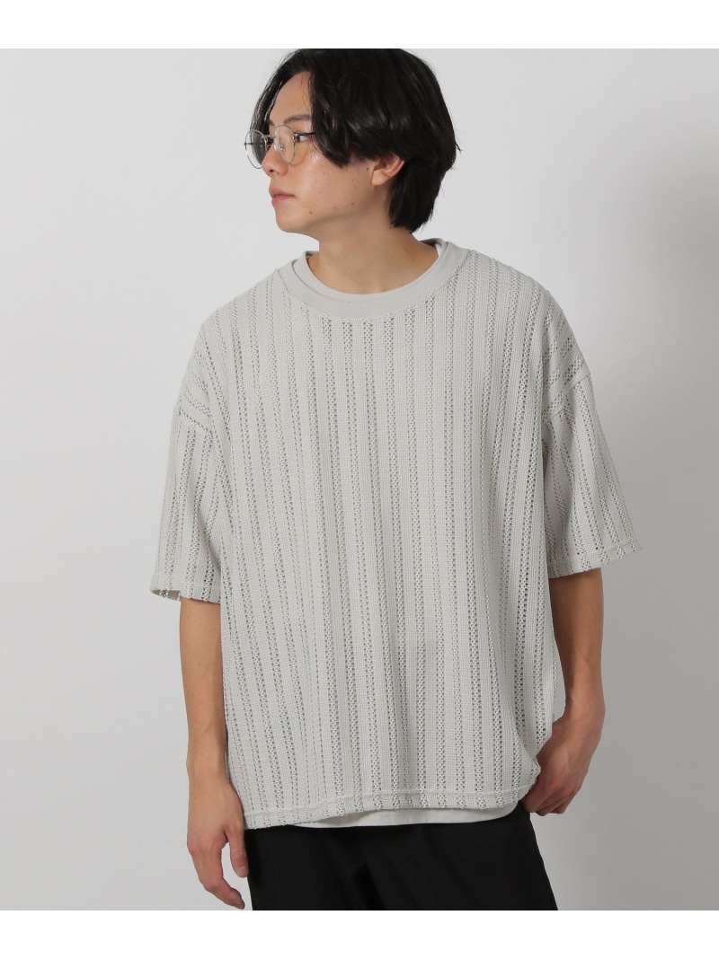 【楽天市場】【2枚セット】レースアンサンブル半袖T LAKOLE ラコレ トップス カットソー・Tシャツ ネイビー ブラック【送料無料】[Rakuten Fashion]：LAKOLE