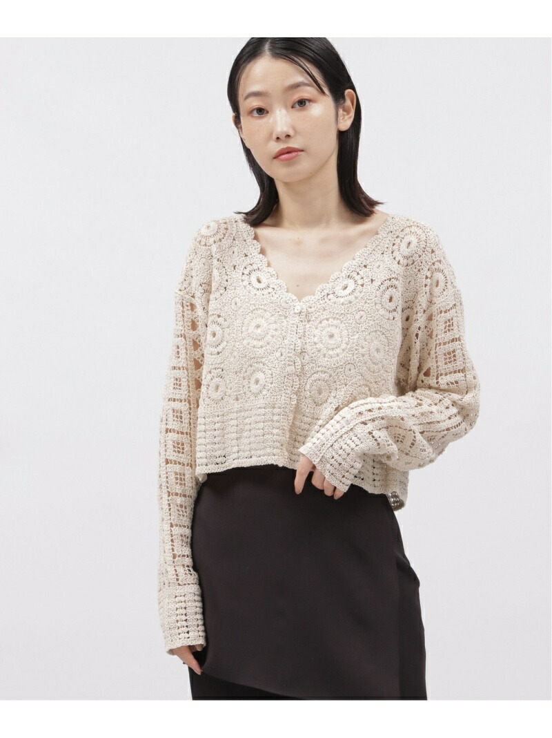 【楽天市場】【SALE／14%OFF】モチーフレースVカーディガン LAKOLE ラコレ トップス カーディガン ブラック イエロー【RBA_E】[Rakuten Fashion]：LAKOLE