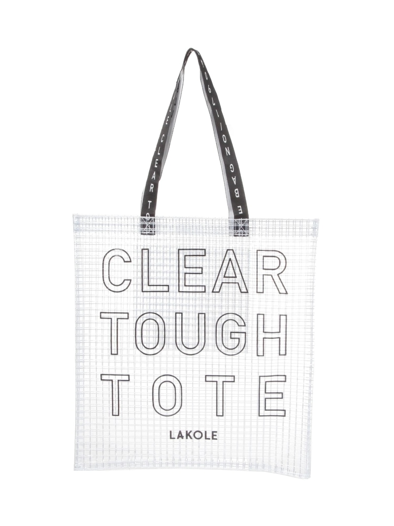 【楽天市場】クリアチェックトートバッグ LAKOLE ラコレ バッグ トートバッグ ホワイト ブラック[Rakuten Fashion]：LAKOLE