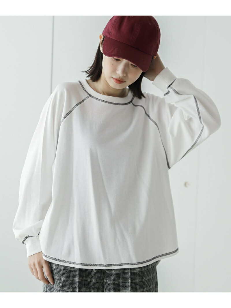 【楽天市場】【SALE／24%OFF】(W)DコントラストステッチPO LAKOLE ラコレ トップス カットソー・Tシャツ ホワイト ブルー ブラック【RBA_E】[Rakuten ...