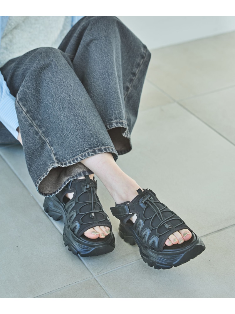 【楽天市場】コードスニーカーソールサンダル2 LAKOLE ラコレ シューズ・靴 サンダル ブラック ホワイト【先行予約】*【送料無料】[Rakuten Fashion]：LAKOLE