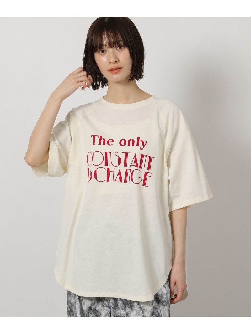 【楽天市場】ラウンドロゴプリントT LAKOLE ラコレ トップス カットソー・Tシャツ ホワイト グレー イエロー ブルー【先行予約】*[Rakuten Fashion]：LAKOLE