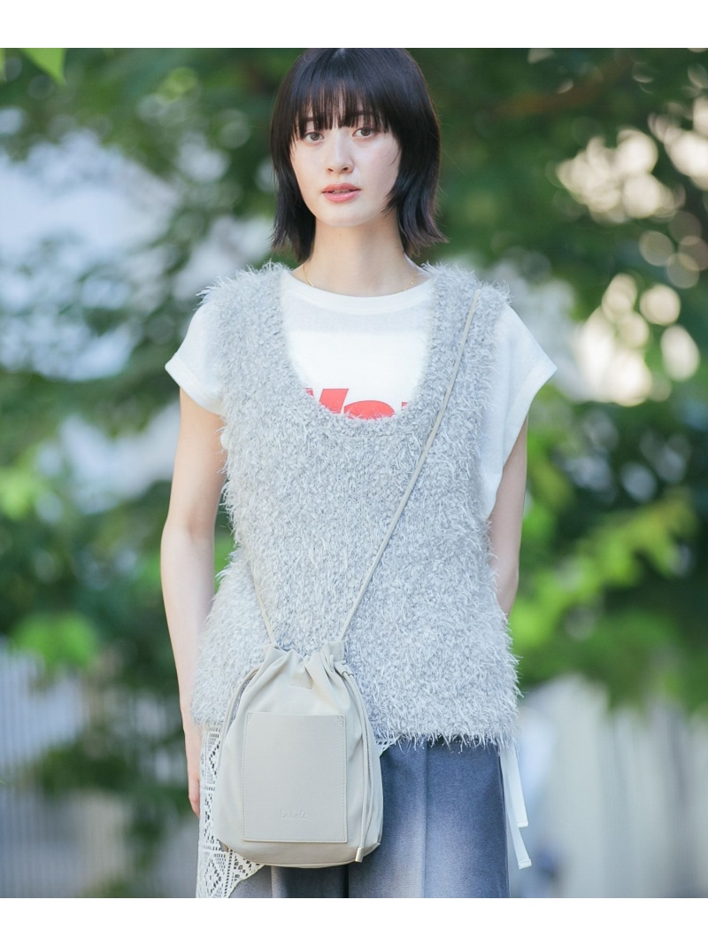 【楽天市場】ヌバック風ミニ巾着ショルダーバッグ LAKOLE ラコレ バッグ ショルダーバッグ ブラック グレー ワインレッド【先行予約】*[Rakuten Fashion]：LAKOLE