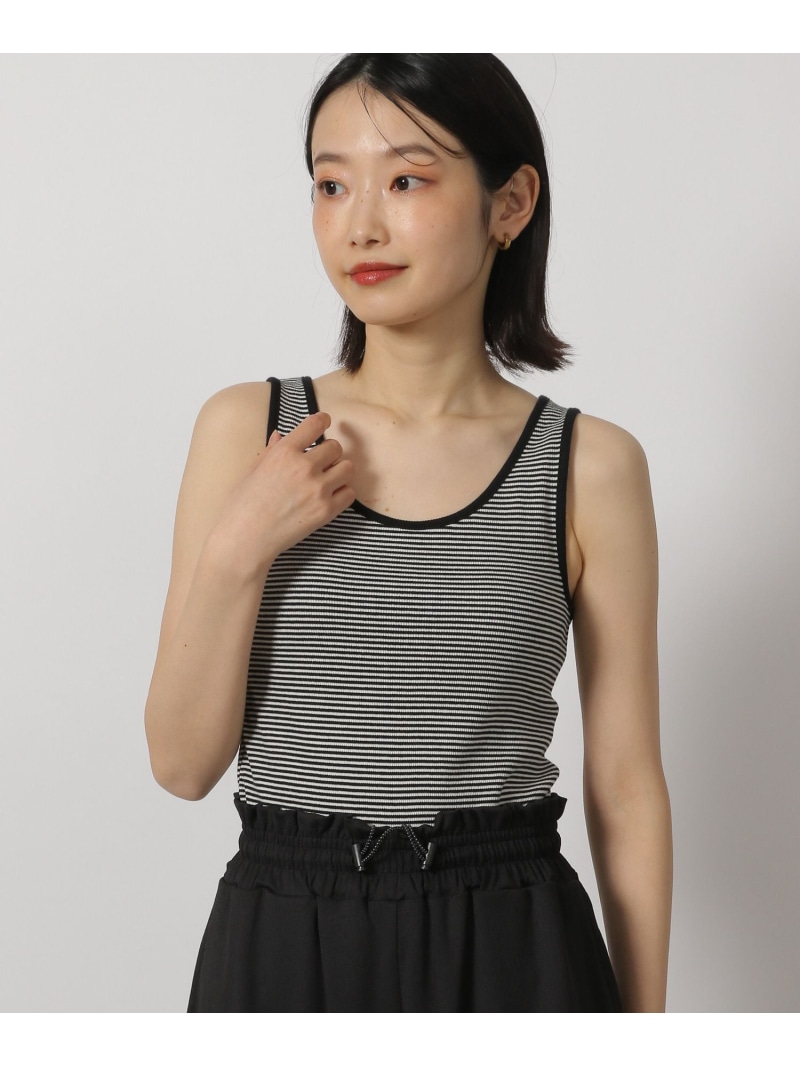 【楽天市場】テレコタンクトップ LAKOLE ラコレ トップス ノースリーブ・タンクトップ ホワイト ブラック[Rakuten Fashion]：LAKOLE