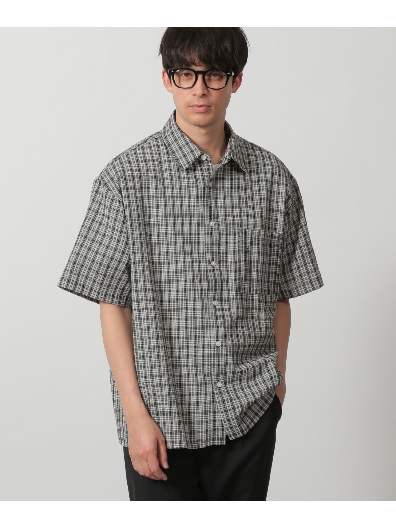 【楽天市場】シアサッカーチェックシャツ LAKOLE ラコレ トップス シャツ・ブラウス グレー ワインレッド ベージュ【送料無料】[Rakuten Fashion]：LAKOLE