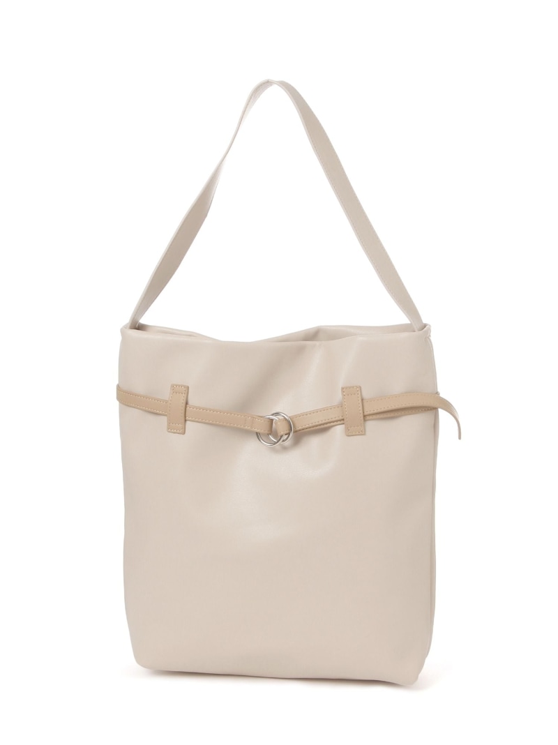 【楽天市場】ベルトデザインワンハンドルトートバッグ LAKOLE ラコレ バッグ トートバッグ ブラウン ホワイト ブラック【先行予約】*【送料無料】[Rakuten Fashion]：LAKOLE