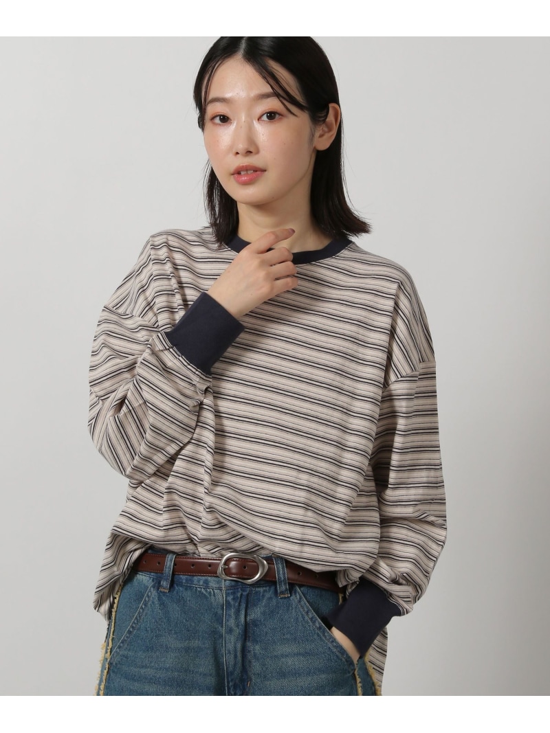 【楽天市場】ラウンドBIG長袖T LAKOLE ラコレ トップス カットソー・Tシャツ ホワイト グレー ベージュ[Rakuten Fashion]：LAKOLE