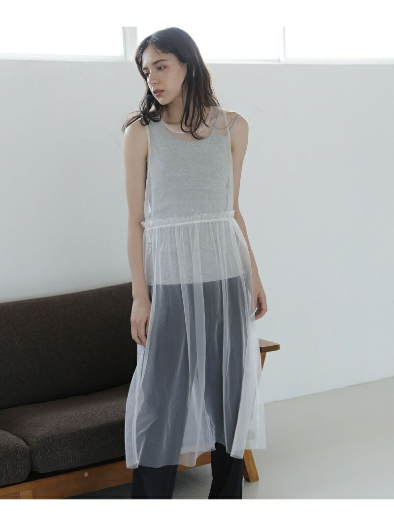 【楽天市場】【SALE／13%OFF】チュールレイヤーワンピース LAKOLE ラコレ ワンピース・ドレス ワンピース ホワイト グレー【RBA_E】[Rakuten Fashion]：LAKOLE