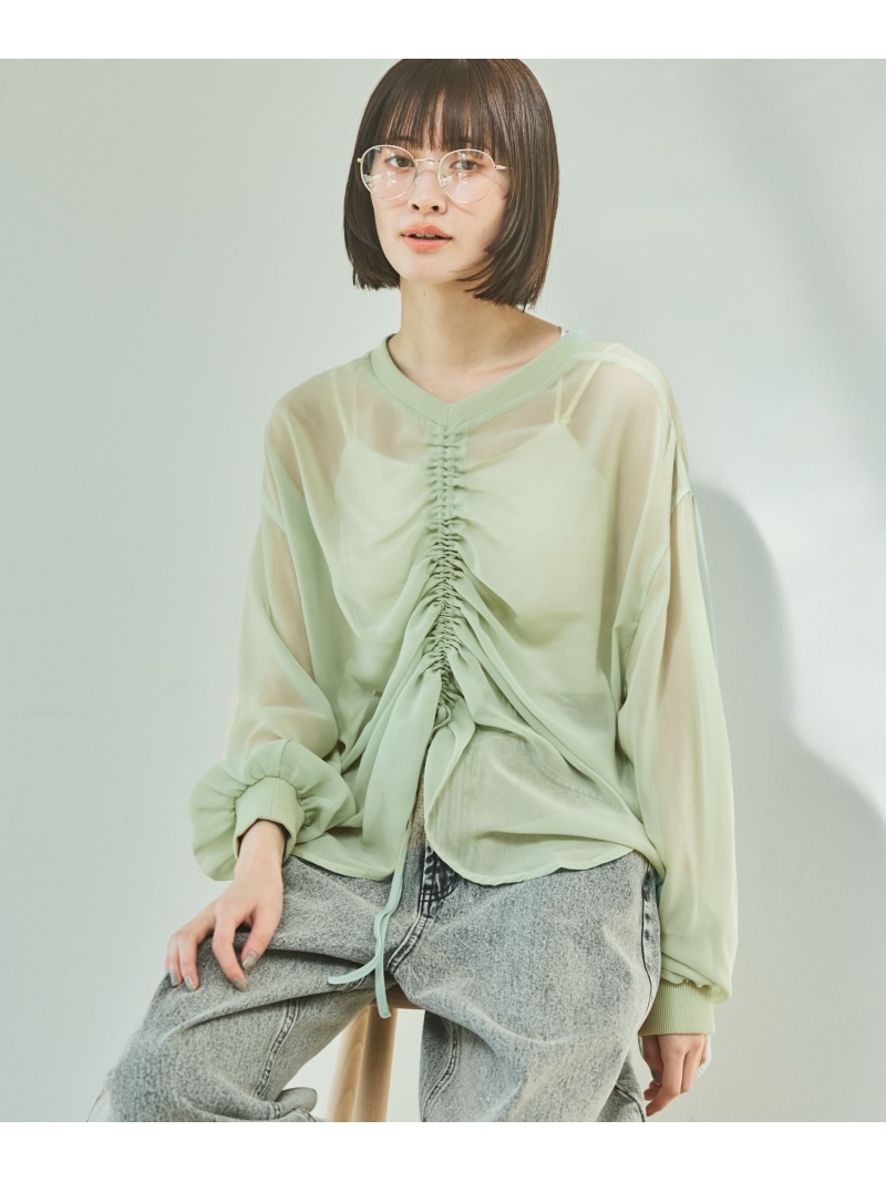 【楽天市場】2WAYシアードロストプルオーバー LAKOLE ラコレ トップス シャツ・ブラウス ホワイト ブラック グレー グリーン【先行予約】*[Rakuten Fashion]：LAKOLE