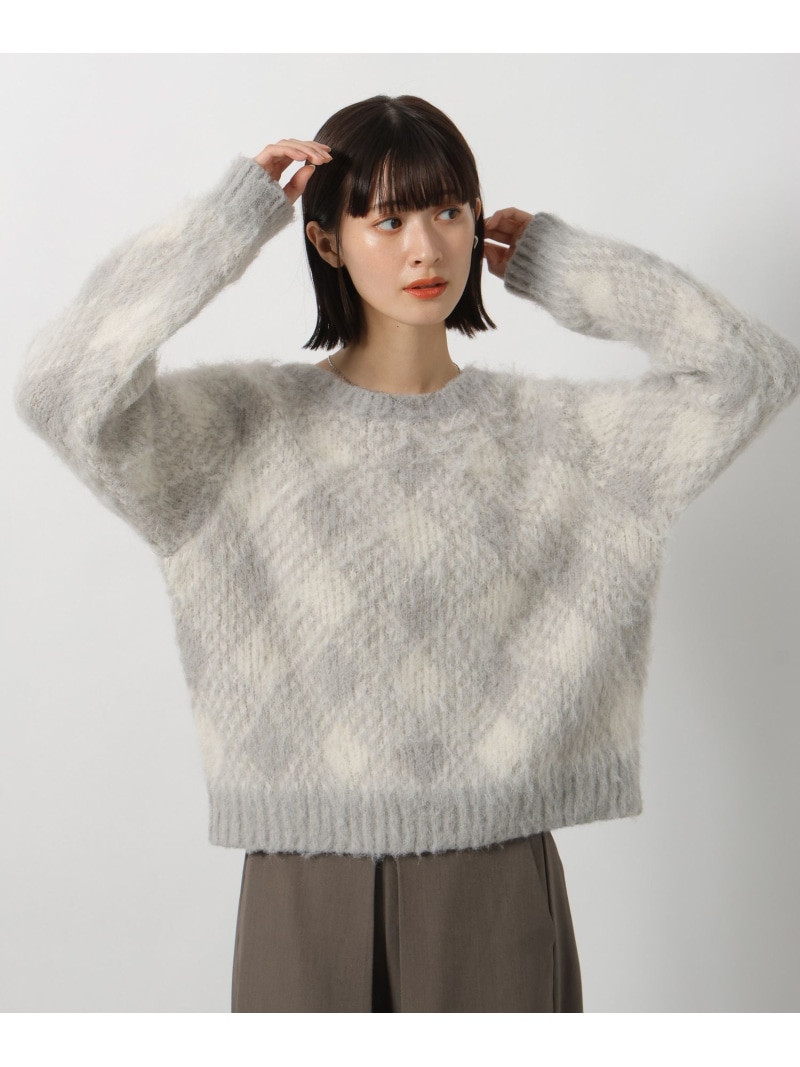 【楽天市場】【SALE／58%OFF】2WAYアーガイル起毛Vネックプルオーバー LAKOLE ラコレ トップス ニット グレー ピンク グリーン【RBA_E】[Rakuten Fashion ...