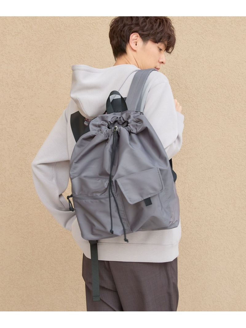 【楽天市場】Wポケットドロストリュック LAKOLE ラコレ バッグ リュック・バックパック ブラック グレー【送料無料】[Rakuten Fashion]：LAKOLE