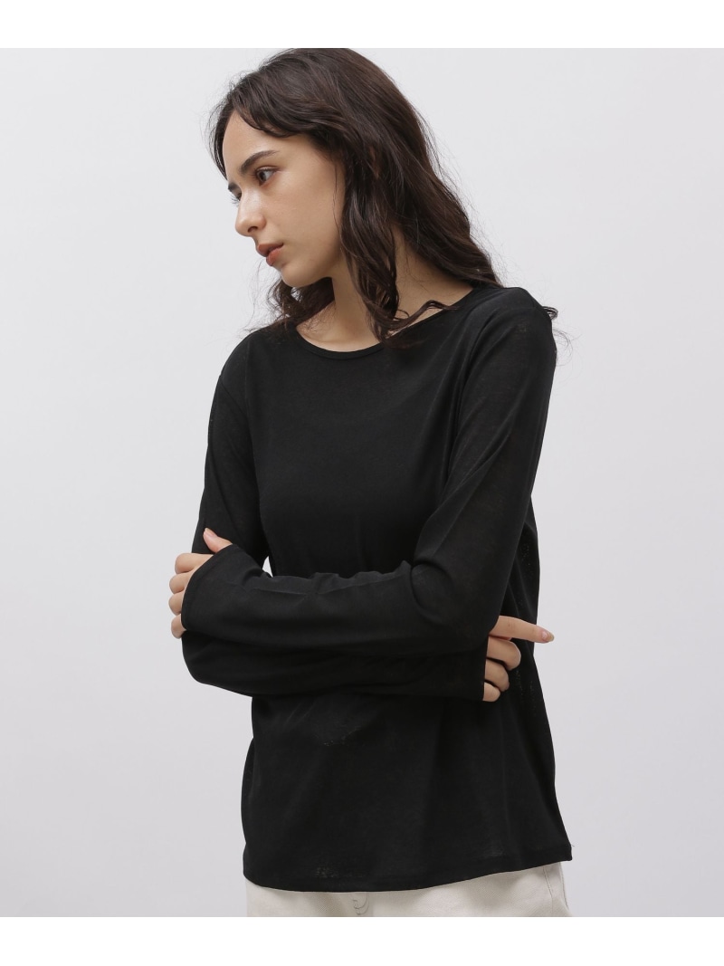 【楽天市場】シアー長袖T LAKOLE ラコレ トップス カットソー・Tシャツ ピンク イエロー ブラウン グレー ブラック ホワイト[Rakuten Fashion]：LAKOLE