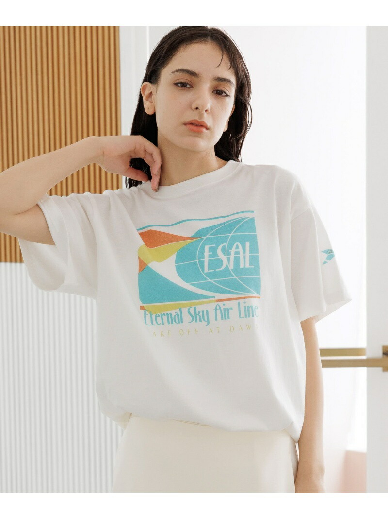 【楽天市場】【SALE／30%OFF】エアラインTEE LAKOLE ラコレ トップス カットソー・Tシャツ ホワイト ブラック【RBA_E】[Rakuten Fashion]：LAKOLE