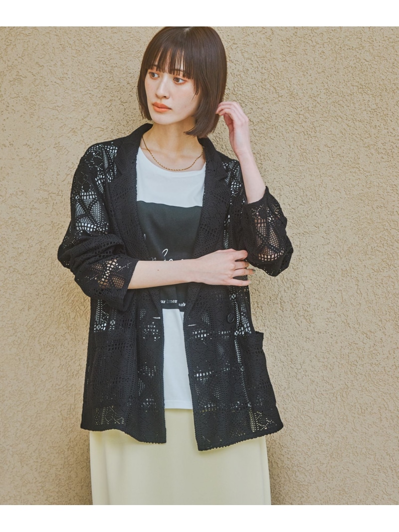 【楽天市場】【SALE／22%OFF】レースジャケット LAKOLE ラコレ ジャケット・アウター テーラードジャケット・ブレザー ブラック ホワイト【RBA_E】[Rakuten ...